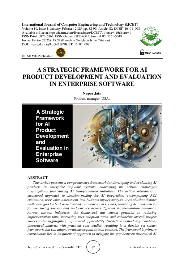 (PDF) A Strategic Framework for AI Product Development and Evaluation ...