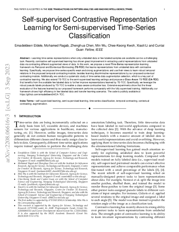 (PDF) Self-supervised Contrastive Representation Learning for Semi-supervised Time-Series ...