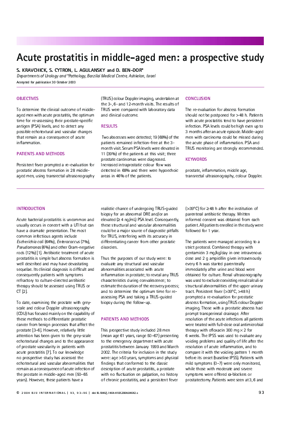 (PDF) Acute prostatitis in middle-aged men: a prospective study