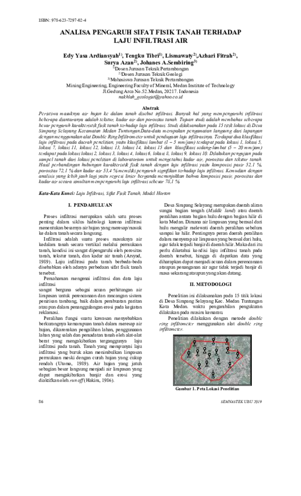 (PDF) Analisa Pengaruh Sifat Fisik Tanah Terhadap Laju Infiltrasi Air