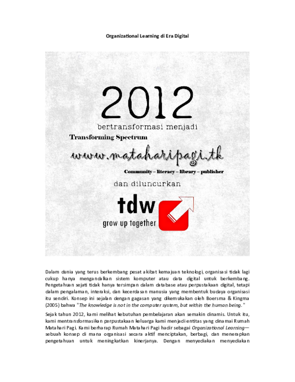 (PDF) Organizational Learning di Era Digital