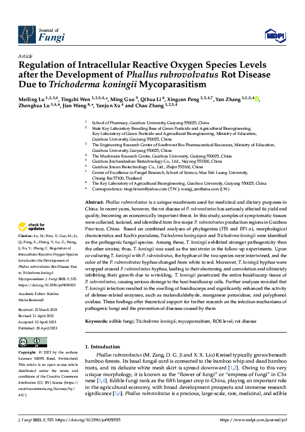 (PDF) Regulation of Intracellular Reactive Oxygen Species Levels after ...