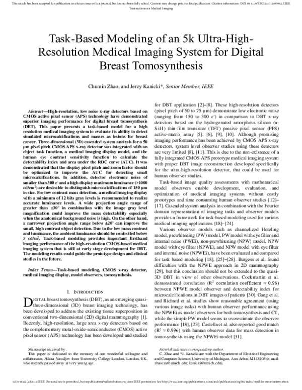 (PDF) Task-Based Modeling of a 5k Ultra-High-Resolution Medical Imaging System for Digital ...