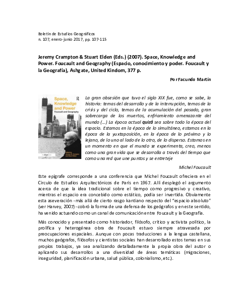(PDF) Jeremy Crampton & Stuart Elden (Eds.) (2007). Space, Knowledge ...