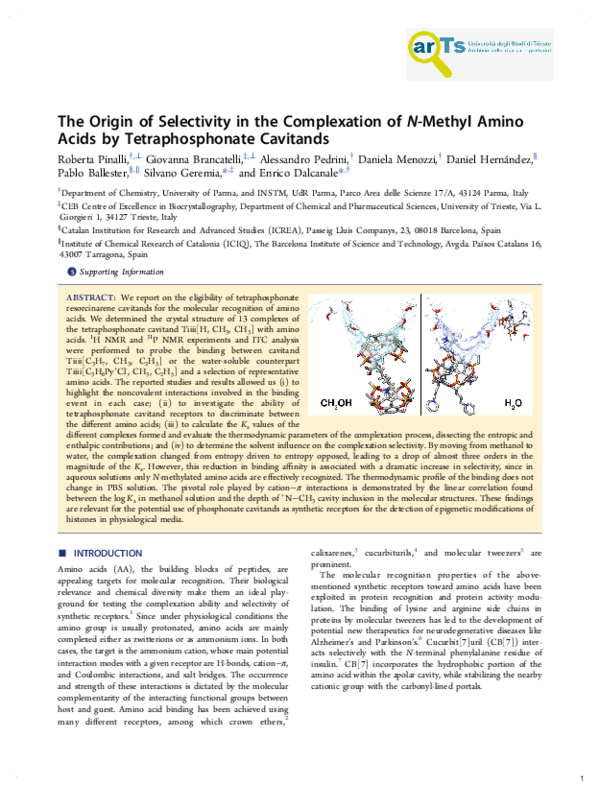 (PDF) The Origin of Selectivity in the Complexation of N -Methyl Amino ...