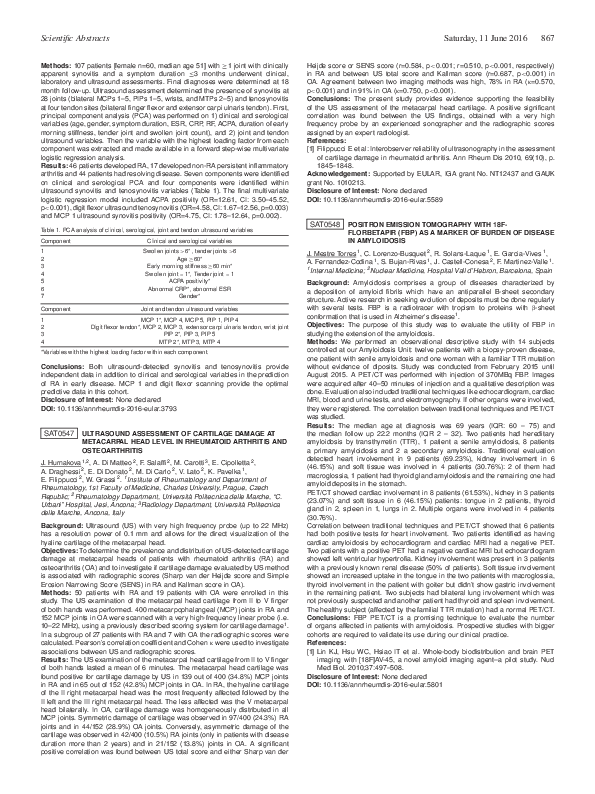 (PDF) SAT0547 Ultrasound Assessment of Cartilage Damage at Metacarpal ...