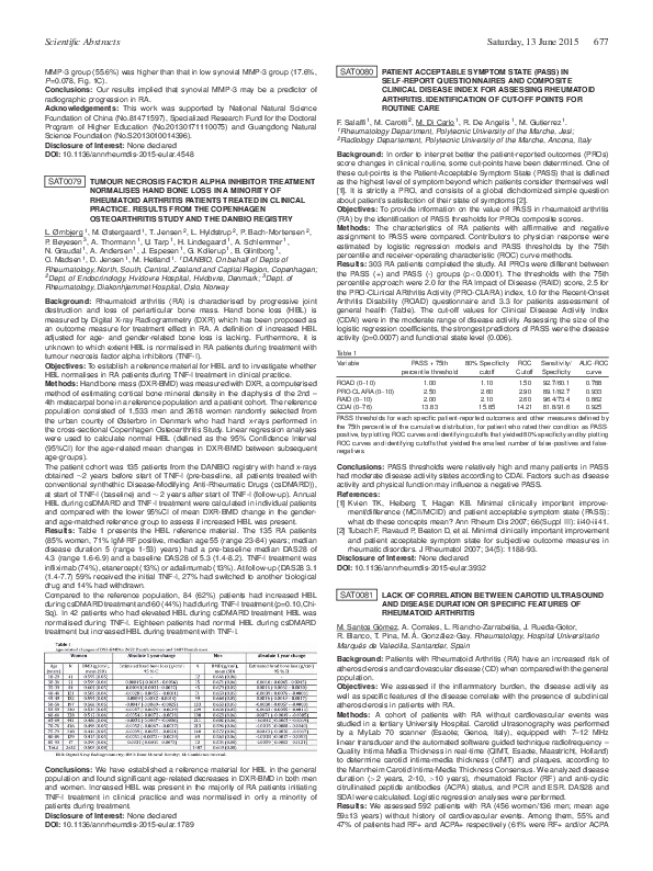 (PDF) SAT0080 Patient Acceptable Symptom State (PASS) in Self-Report ...