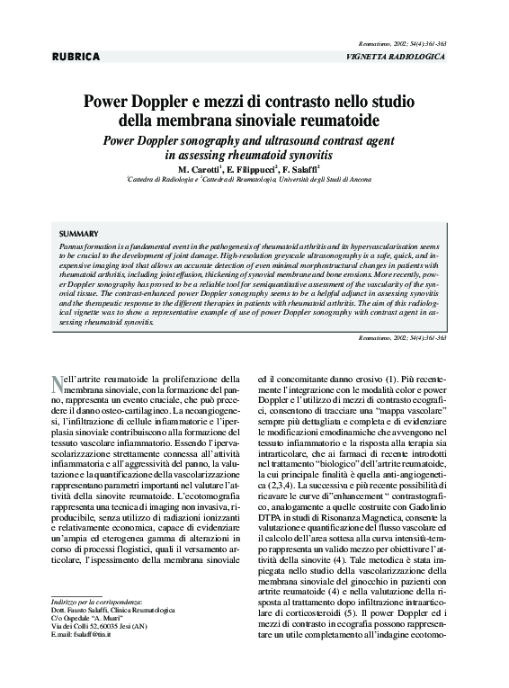 (PDF) Power Doppler e mezzi di contrasto nello studio della membrana ...