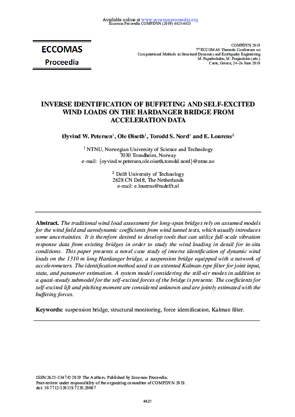 (PDF) Inverse Identification of Buffeting and Self-Excited Wind Loads ...