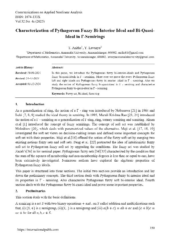 (PDF) View of Characterization of Pythagorean Fuzzy Bi Interior Ideal ...