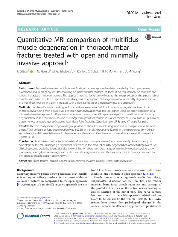 (PDF) Quantitative MRI comparison of multifidus muscle degeneration in ...