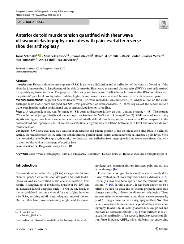(PDF) Anterior deltoid muscle tension quantified with shear wave ...