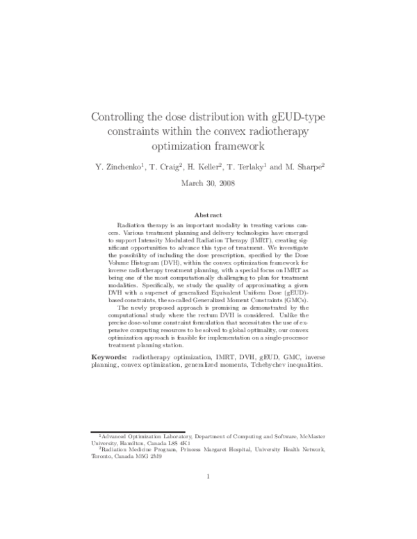 (PDF) Controlling the dose distribution with gEUD-type constraints within the convex ...