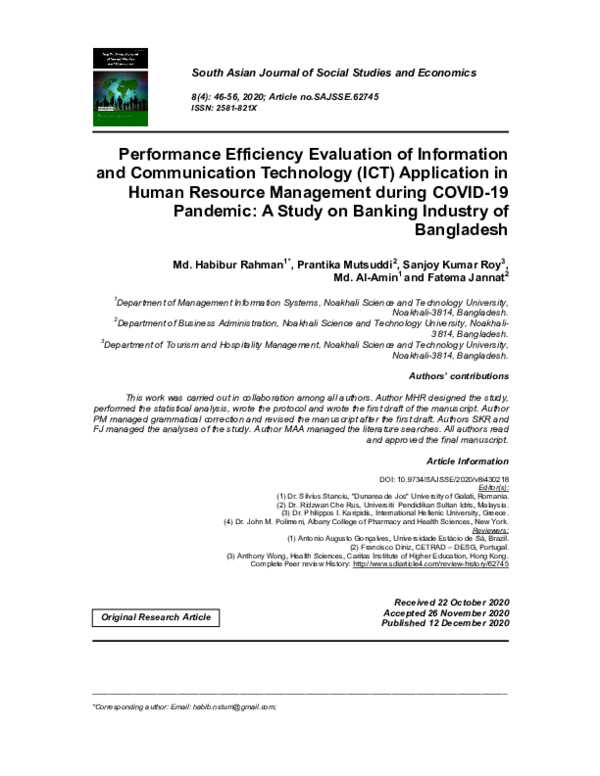 (PDF) Performance Efficiency Evaluation of Information and ...