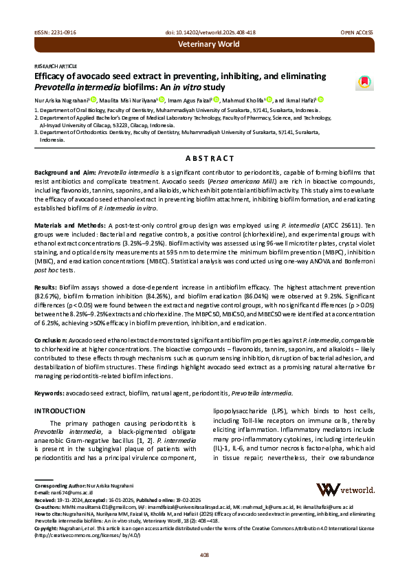 (PDF) Efficacy of avocado seed extract in preventing, inhibiting, and ...