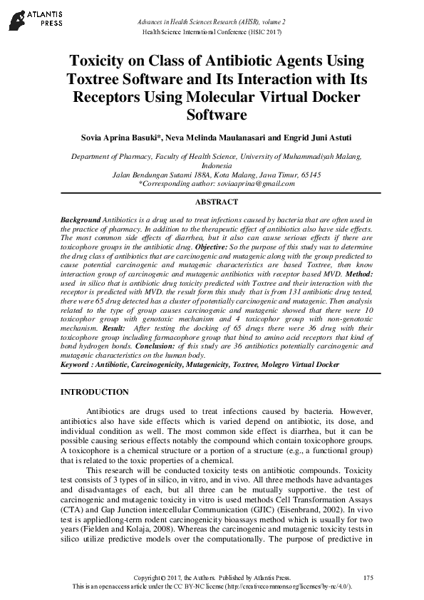 Toxicity on Class of Antibiotic Agents Using Toxtree Software and Its ...
