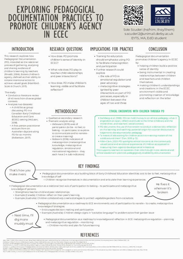 (PDF) MA research on Pedagogical Documentation and children's agency ...