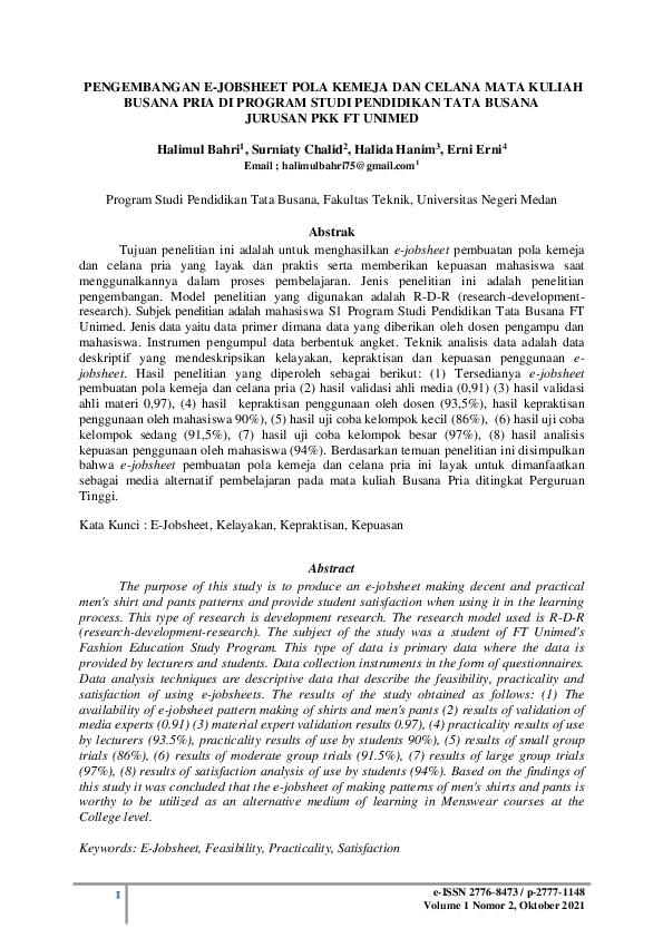 (PDF) Pengembangan E-Jobsheet Pola Kemeja Dan Celana Mata Kuliah Busana ...