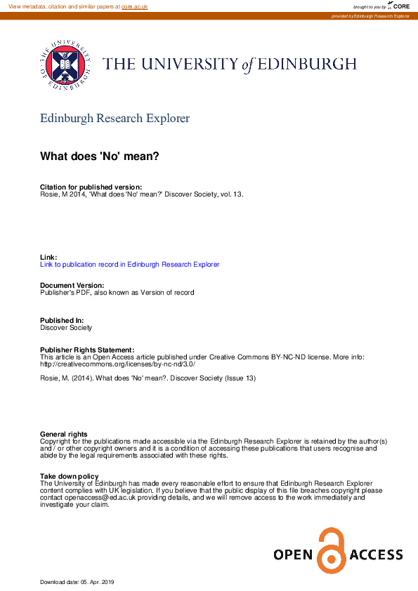 (PDF) What does 'No' mean?