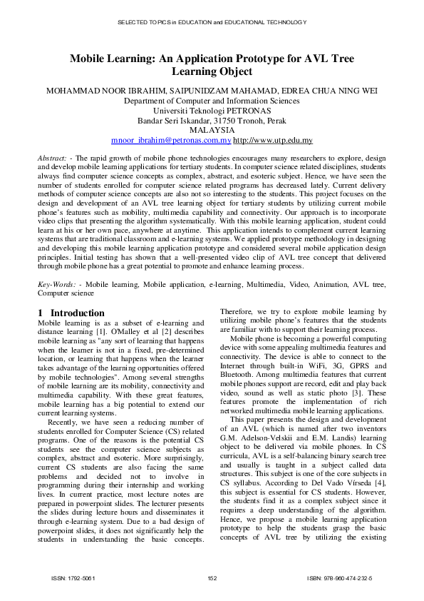 (PDF) Mobile Learning: An Application Prototype for AVL Tree Learning ...