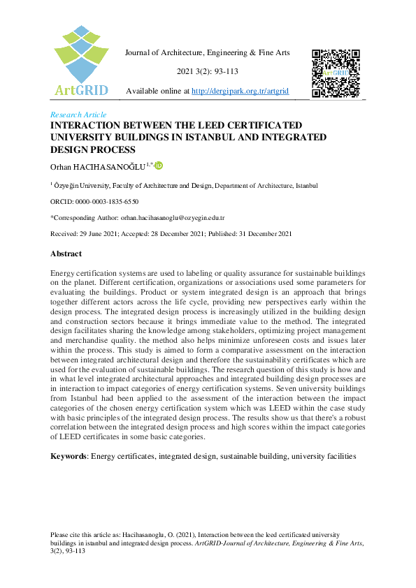 (PDF) Interaction Between the Leed Certificated University Buildings in ...