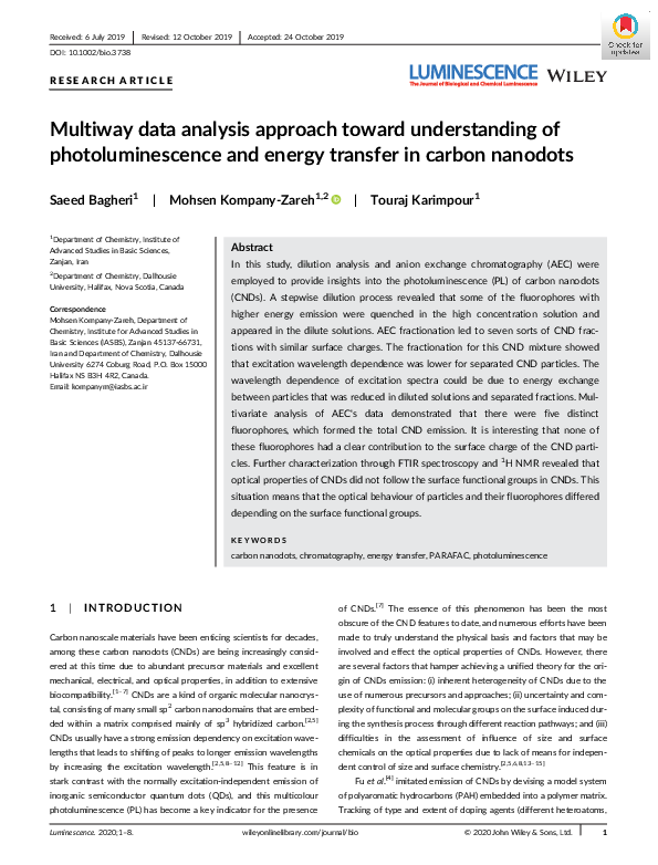 (PDF) Multiway data analysis approach toward understanding of photoluminescence and energy ...