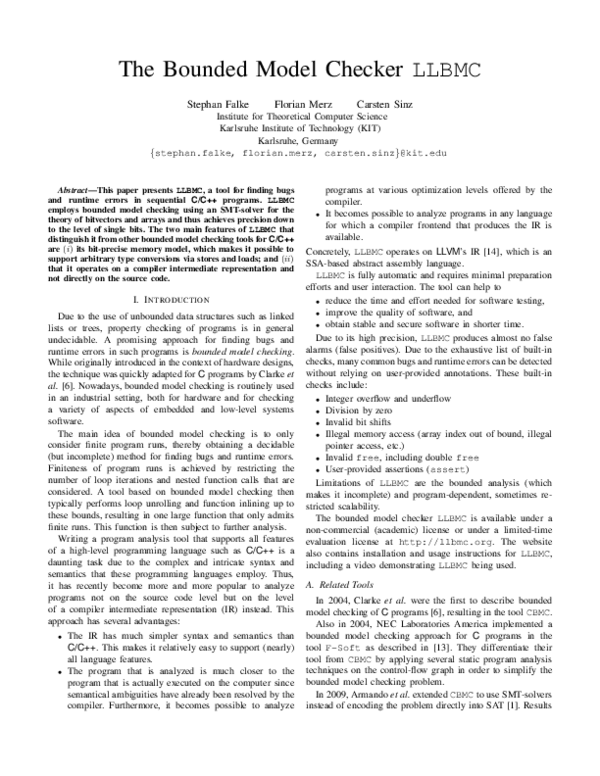 (PDF) The bounded model checker LLBMC