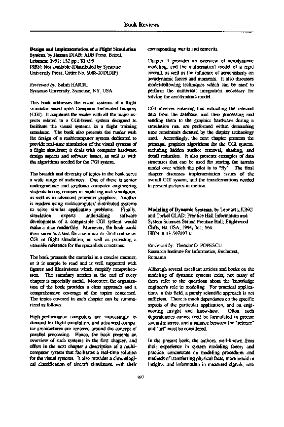 (PDF) Design and Implementation of a flight simulation system