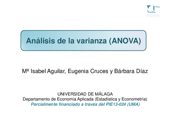 (PDF) Análisis de la varianza. ANOVA
