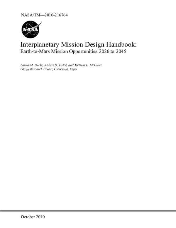 (PDF) Interplanetary Mission Design Handbook: Earth-to-Mars Mission ...