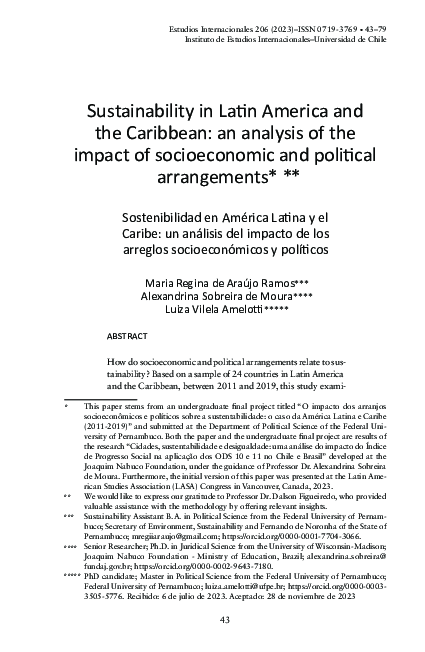 (PDF) Sustainability in Latin America and the Caribbean