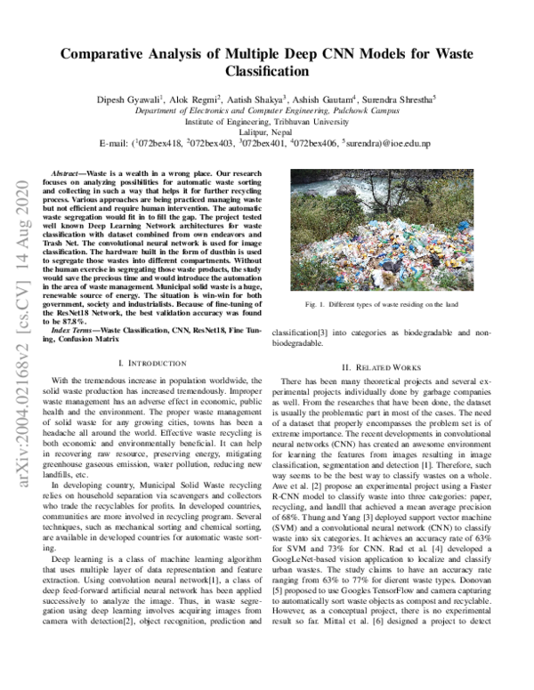 (PDF) Comparative Analysis of Multiple Deep CNN Models for Waste ...