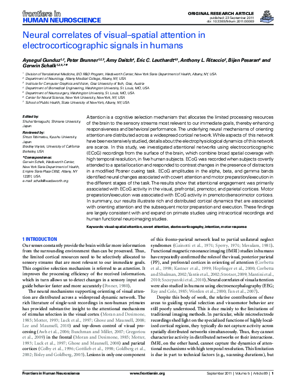 (PDF) Neural Correlates of Visual?Spatial Attention in ...