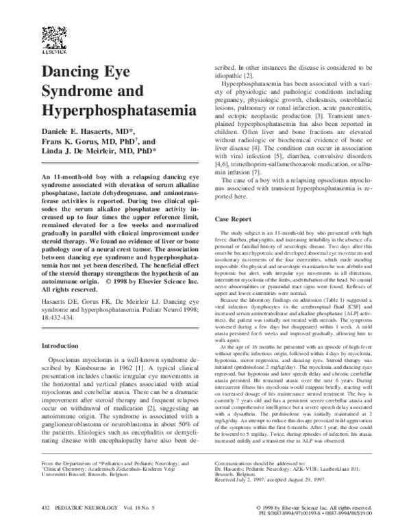 (PDF) Dancing Eye Syndrome and Hyperphosphatasemia