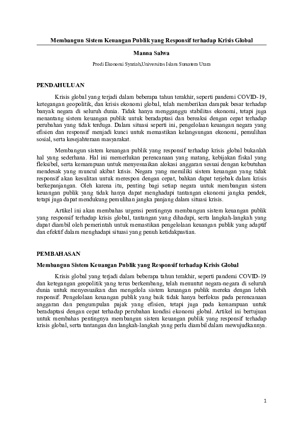 (PDF) Membangun Sistem Keuangan Publik yang Responsif terhadap Krisis ...