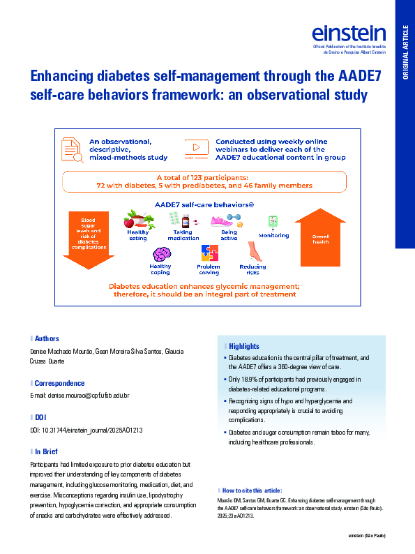 (PDF) Enhancing diabetes self-management through the AADE7 self-care ...