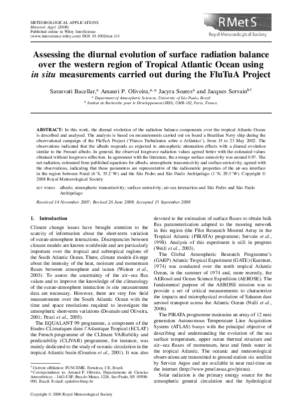 (PDF) Assessing the diurnal evolution of surface radiation balance over ...