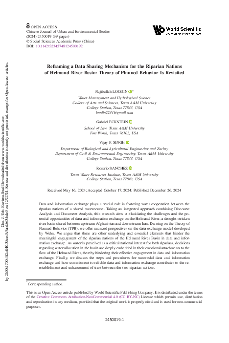 (PDF) Reframing a Data Sharing Mechanism for the Riparian Nations of ...