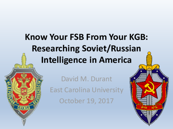 (PDF) Know your FSB from your KGB: Researching Soviet/Russian Intelligence in America