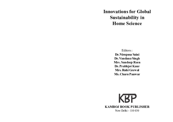 (PDF) Book Chapter in Home Science Book