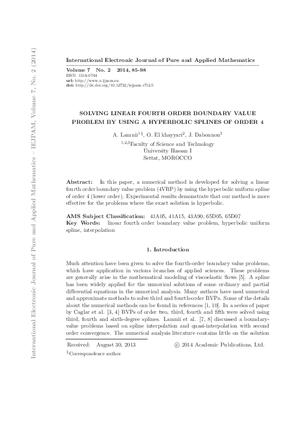 Solving Linear Fourth Order Boundary Value Problem by Using a Hyperbolic Splines of Order 4