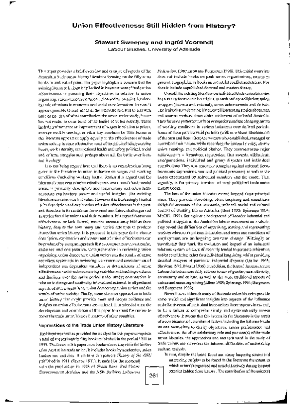 (PDF) Union Effectiveness: Still Hidden From History?
