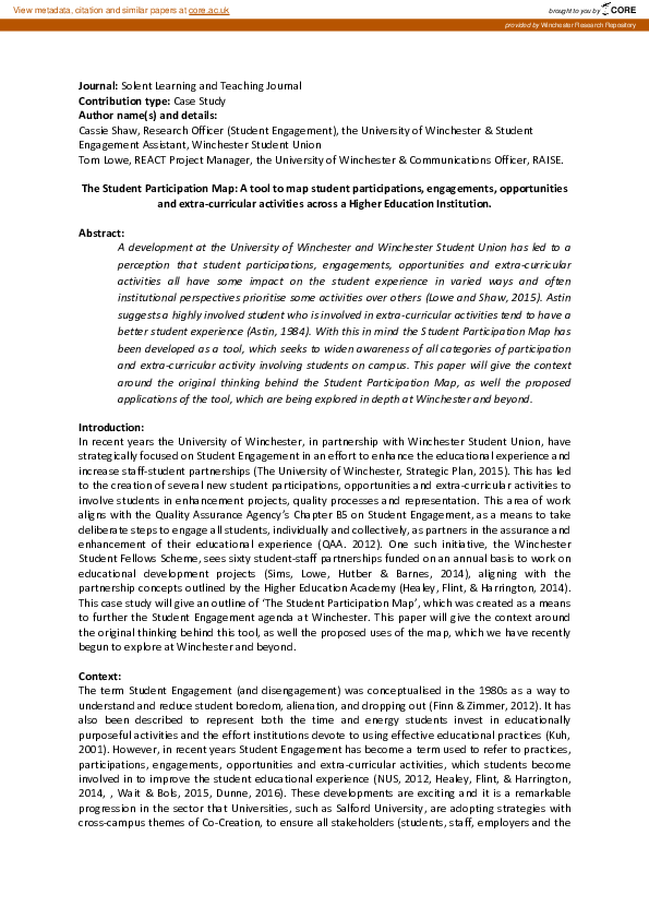(PDF) The Student Participation Map:A tool to map student ...