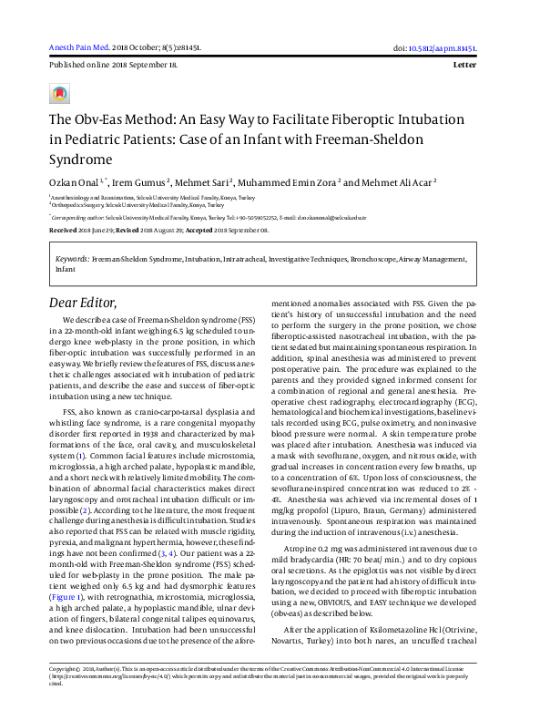 (PDF) The Obv-Eas Method: An Easy Way to Facilitate Fiberoptic ...