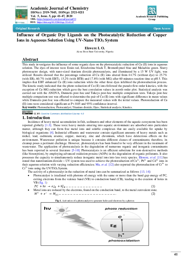 (PDF) Influence of Organic Dye Ligands on the Photocatalytic Reduction ...