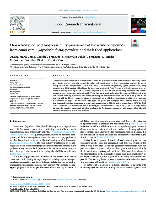 (PDF) Characterization and bioaccessibility assessment of bioactive ...