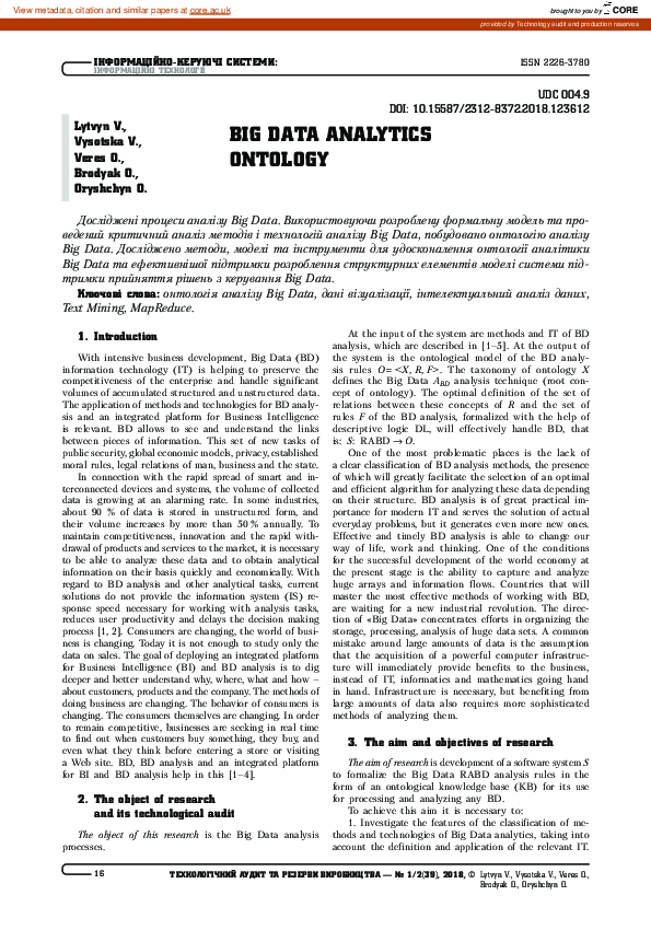 (PDF) Big Data analytics ontology