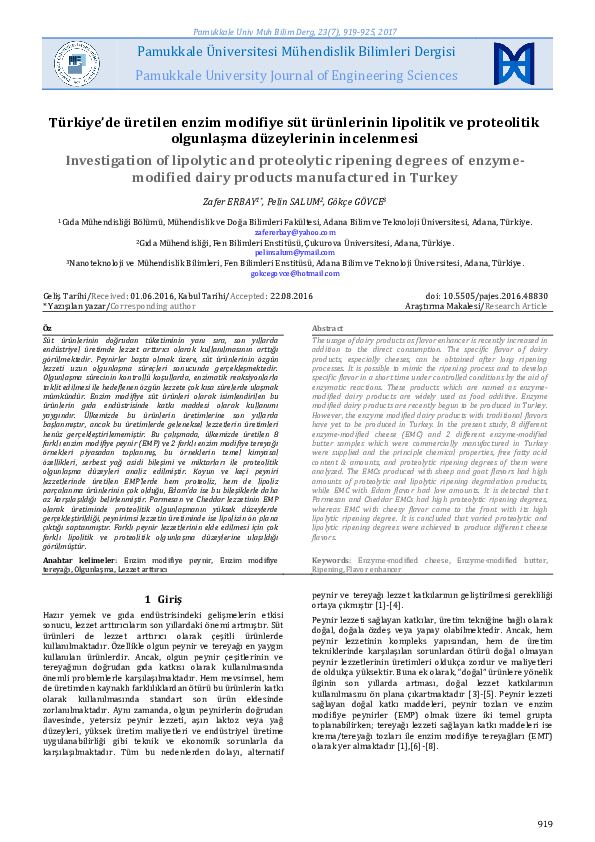 (PDF) Investigation of lipolytic and proteolytic ripening degrees of ...