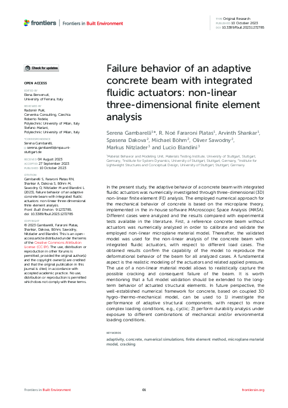 (PDF) Failure behavior of an adaptive concrete beam with integrated fluidic actuators: non ...