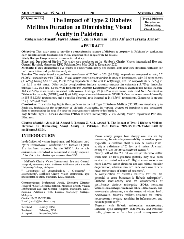 (PDF) The Impact of Type 2 Diabetes Mellitus Duration on Diminishing ...